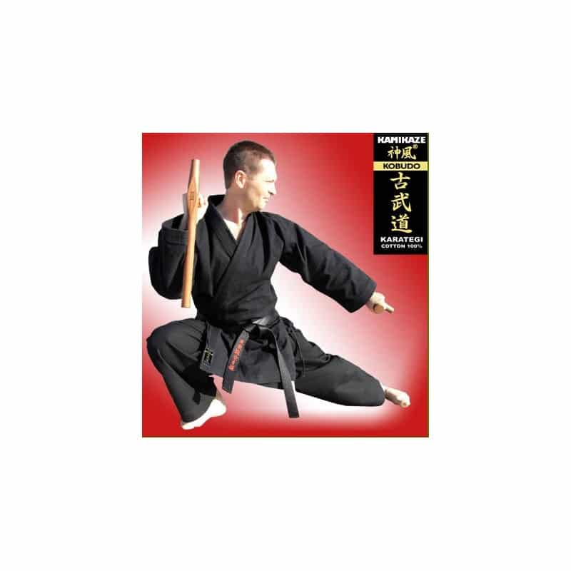 Kimono-karate-gi-kobudo-noir-kamikaze-tonfa | Karate-gi